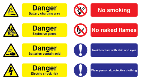 Battery Area Warning Sign – Wind & Sun